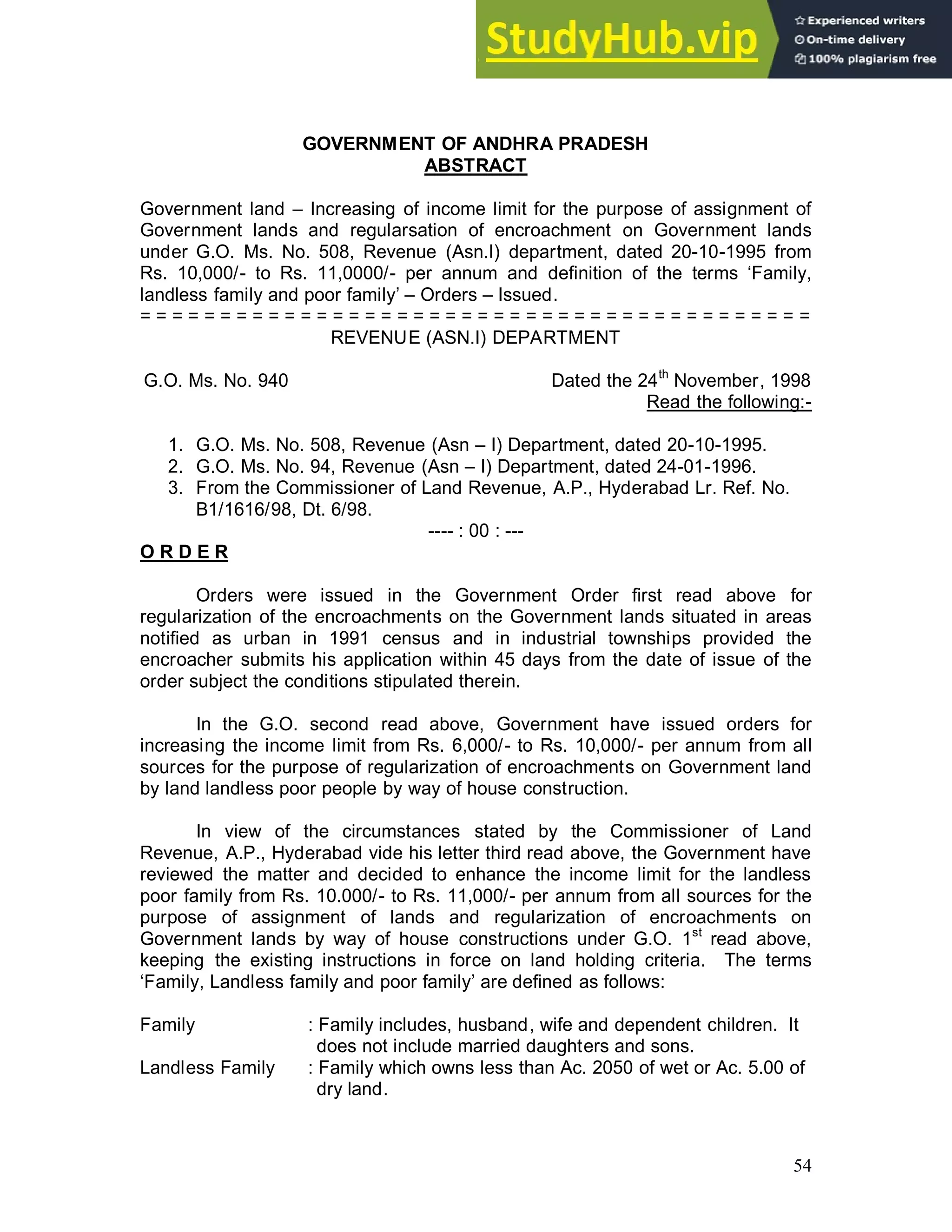 ASSIGNMENT OF GOVERNM ENT LANDS Land Cell 2 ASSIGNMENT OF GOVERNMENT ...
