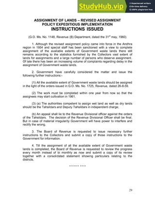 ASSIGNMENT OF GOVERNM ENT LANDS Land Cell 2 ASSIGNMENT OF GOVERNMENT ...