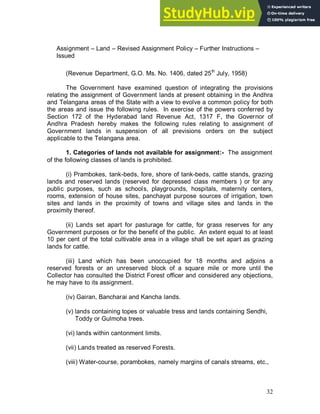 ASSIGNMENT OF GOVERNM ENT LANDS Land Cell 2 ASSIGNMENT OF GOVERNMENT ...