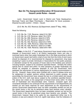 ASSIGNMENT OF GOVERNM ENT LANDS Land Cell 2 ASSIGNMENT OF GOVERNMENT ...