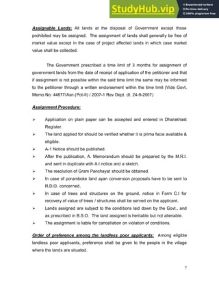 ASSIGNMENT OF GOVERNM ENT LANDS Land Cell 2 ASSIGNMENT OF GOVERNMENT ...
