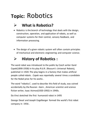 Assignment of ict robotics | DOCX