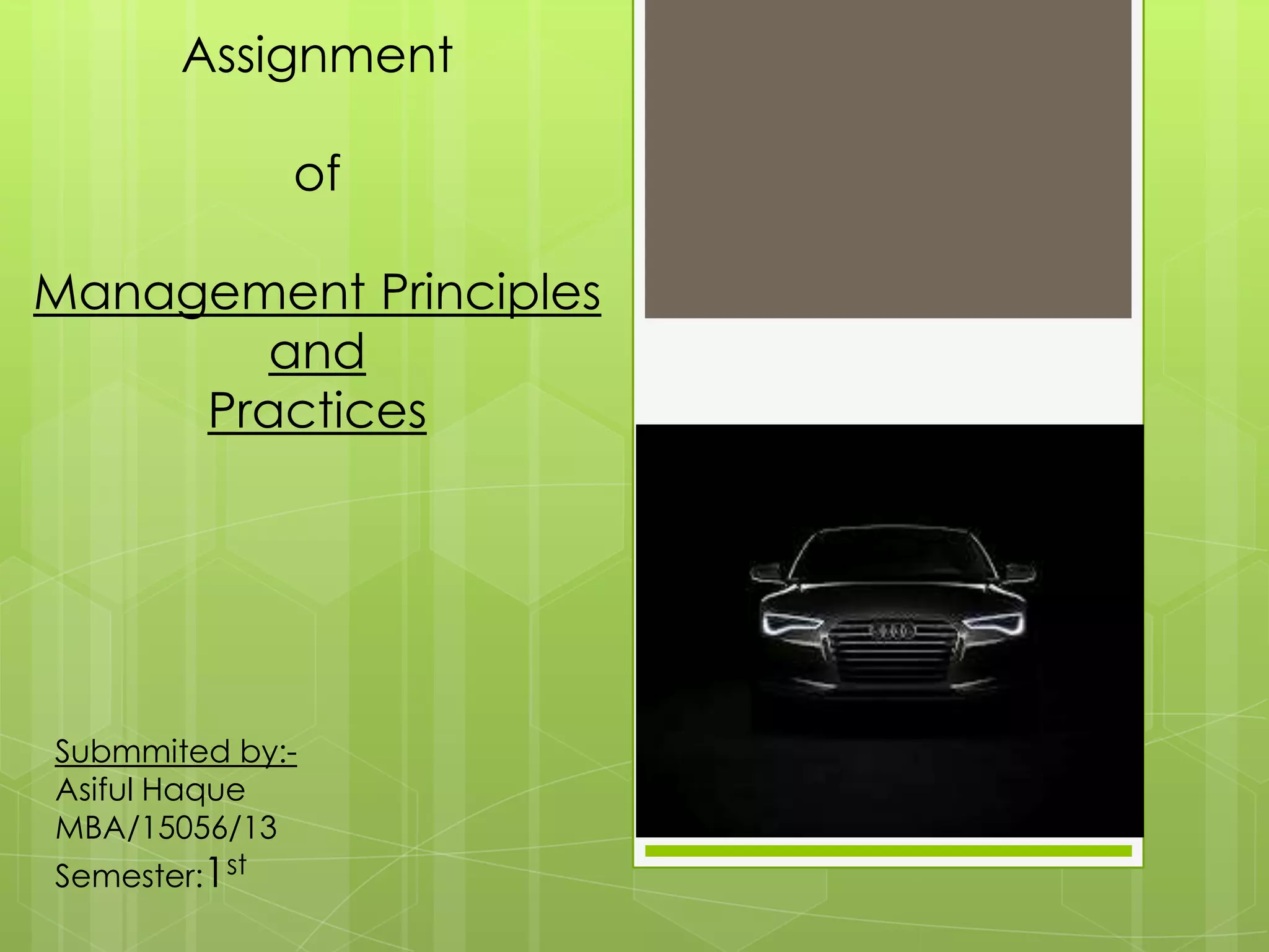 Assignment of mpp(audi) | PPTX | Automotive Industry | Industries