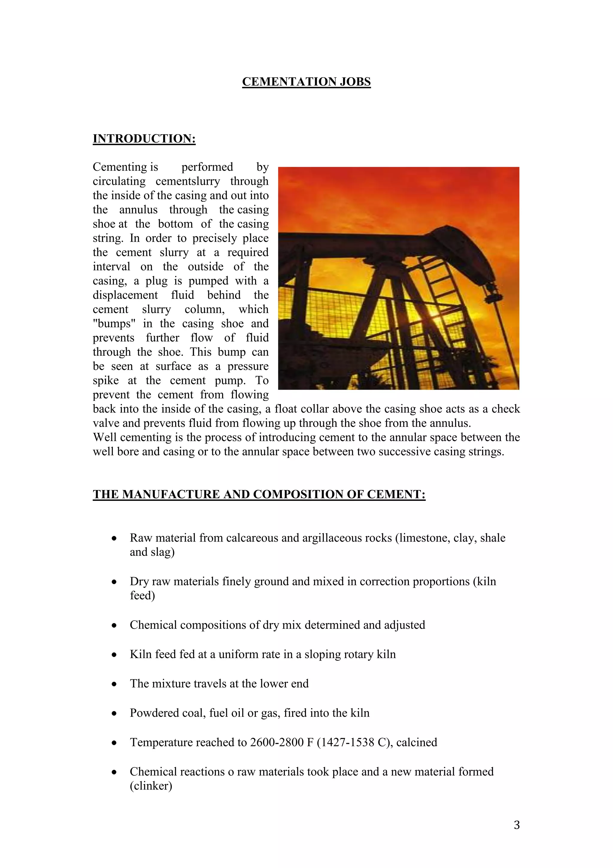 Assignment on cementation jobs | DOCX