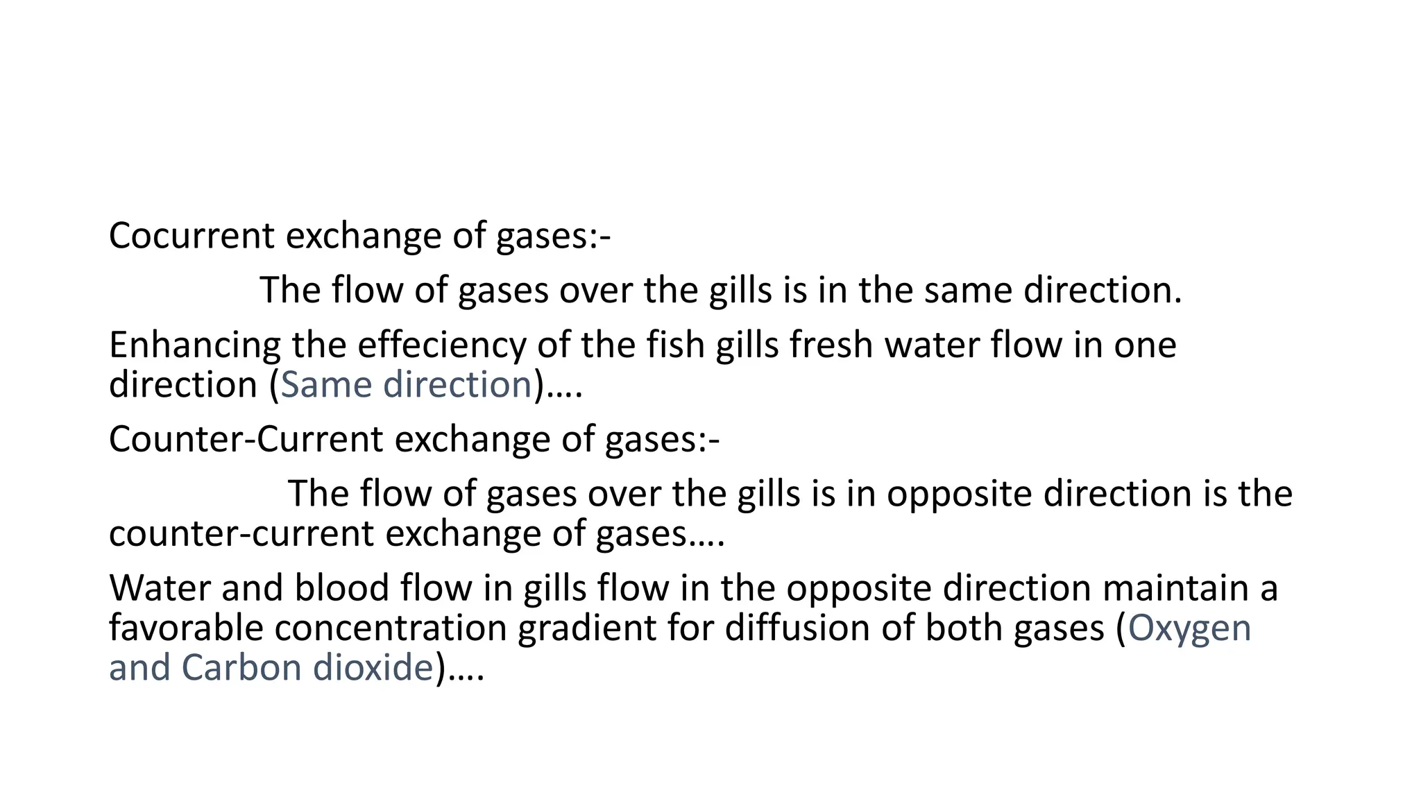 physiology Mechanism of gaseous exchange in aquatic respiratory ...
