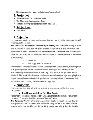 Assignment of Personality Psychology | DOCX