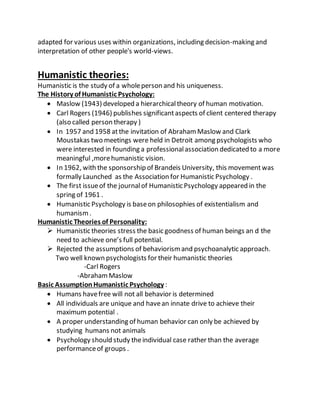 Assignment of Personality Psychology | DOCX