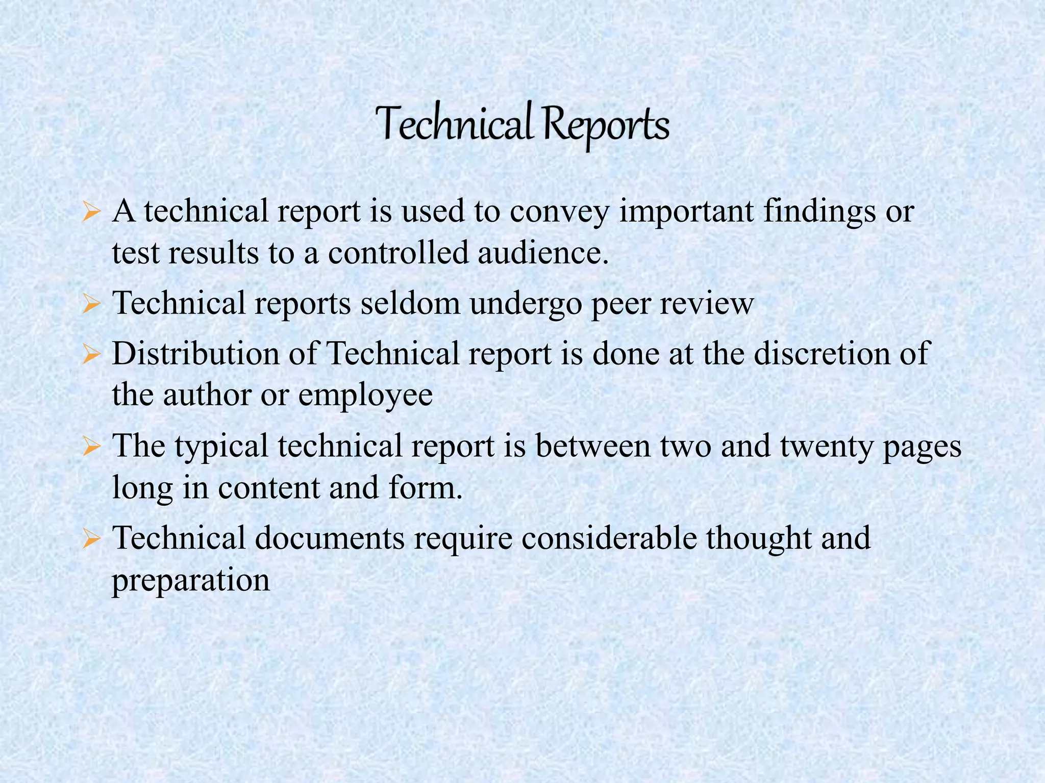 Reports and it's Types of Reports, Technical Reports and Progress ...