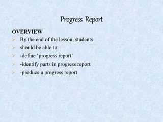 Reports and it's Types of Reports, Technical Reports and Progress ...