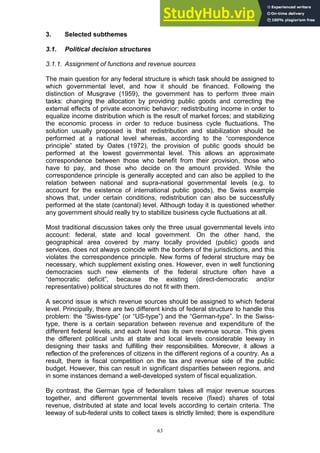 Assignment Of Responsibilities And Fiscal Federalism | PDF