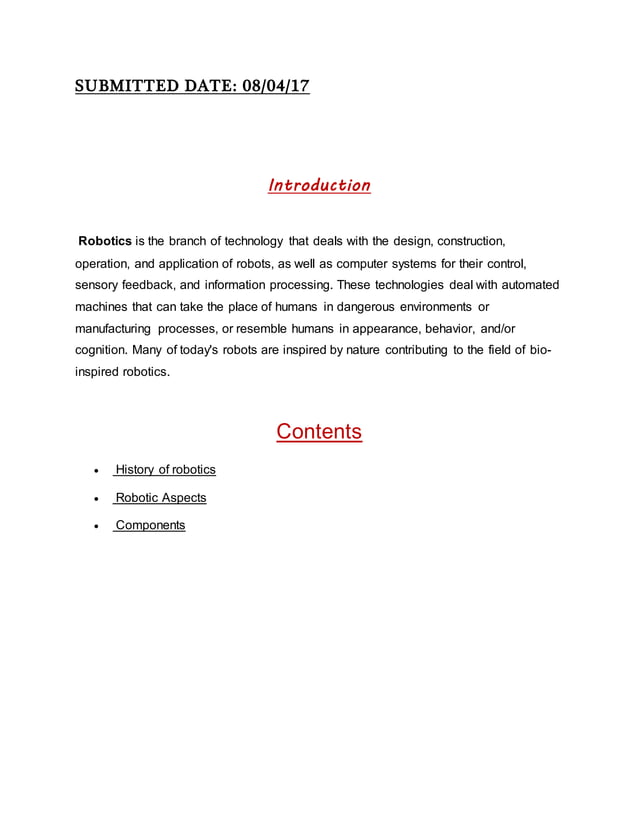 Assignment of Robotics | DOCX