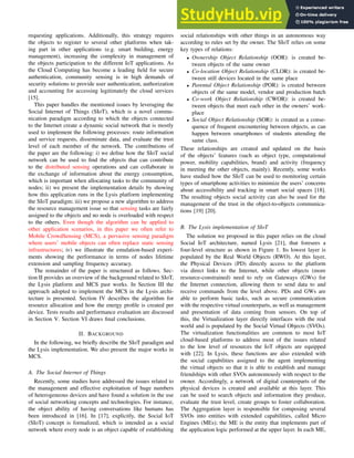 Assignment Of Sensing Tasks To IoT Devices Exploitation Of A Social Network Of Objects | PDF