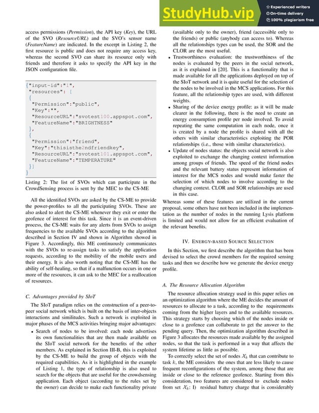 Assignment Of Sensing Tasks To IoT Devices Exploitation Of A Social Network Of Objects | PDF