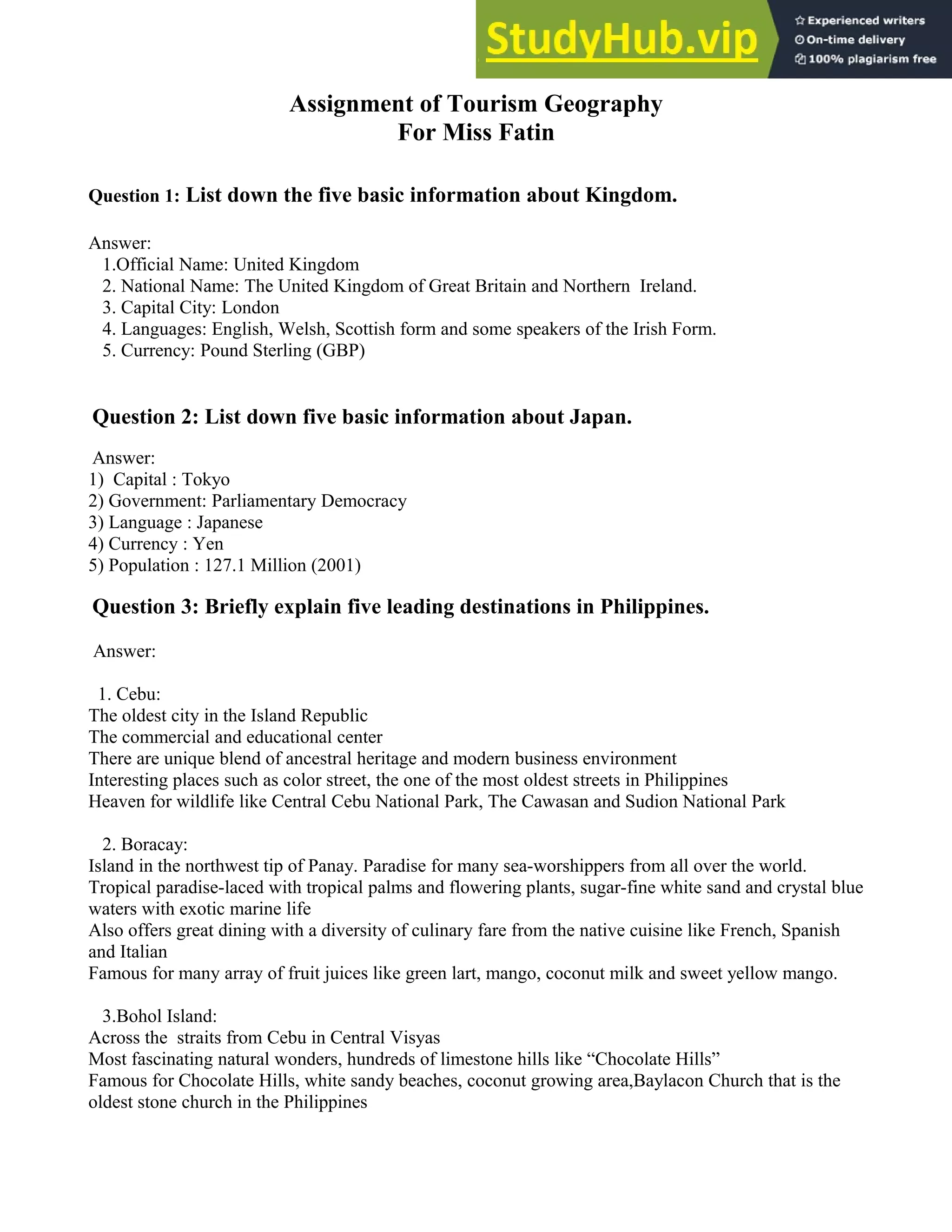 Assignment Of Tourism Geography For Miss Fatin | PDF | Australia and ...