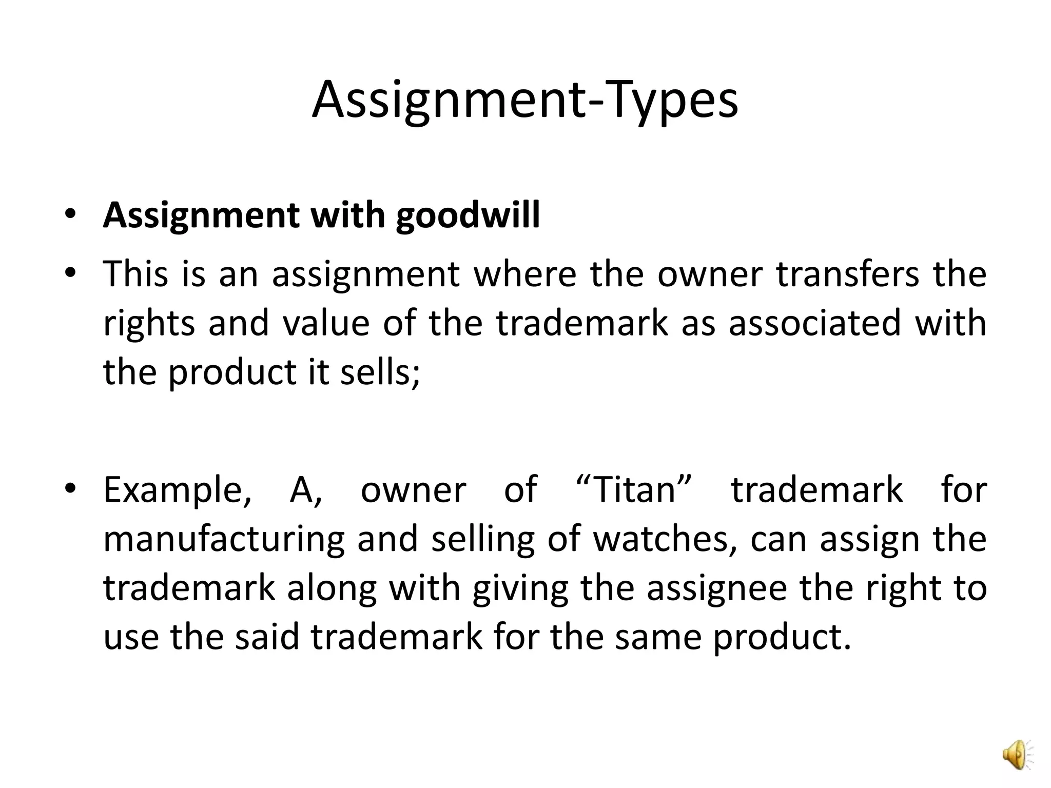 Assignment of trademark | PPTX