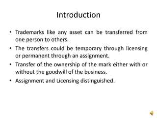 Assignment of trademark | PPTX