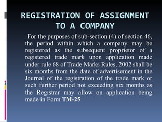 Assignment of trademarks | PPT