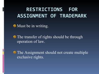 Assignment of trademarks | PPT