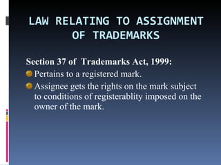Assignment of trademarks | PPT