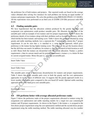 Assignment Of Trainees To Software Project Requirements A Stable Matching Based Approach | PDF