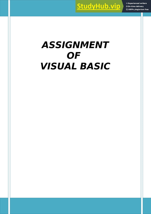 ASSIGNMENT OF VISUAL BASIC | PDF