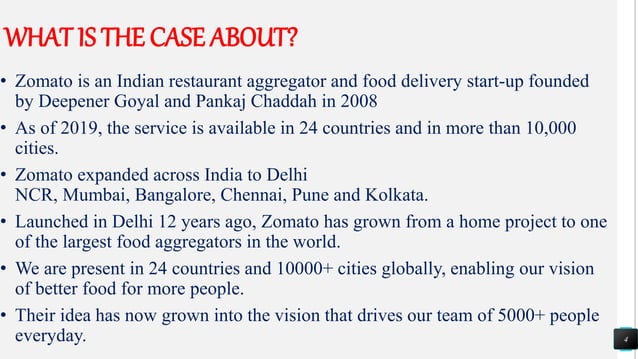 Case Study on ZOMATO.pptx | Business | Business and Finance
