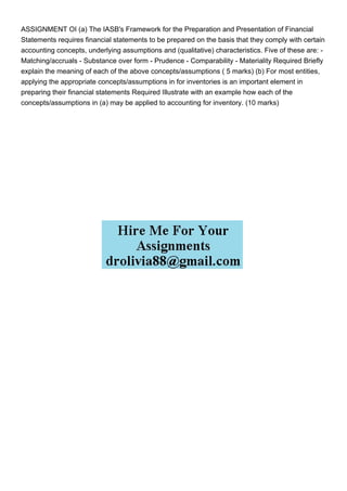 ASSIGNMENT OI a The IASBs Framework for the Preparation a.pdf