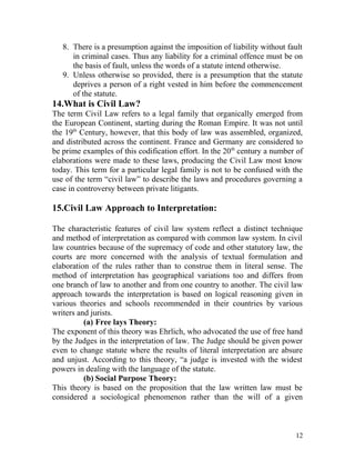 Assignment on Interpretation of Statutes in Common Law and Civil Law ...