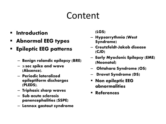 Abnormal EEG patterns | PPTX | Brain and Nervous System Disorders ...