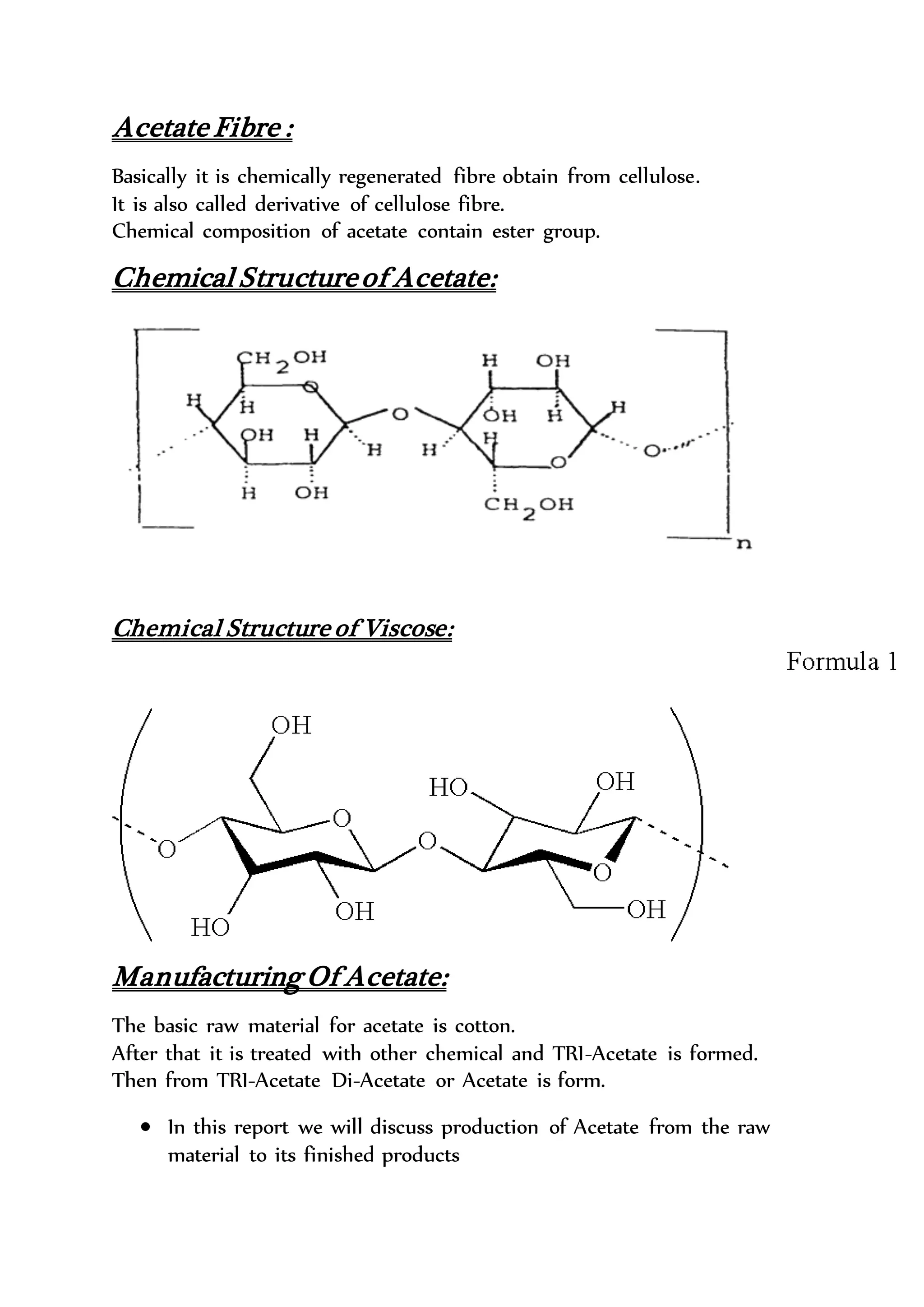 Assignment on acetate fiber | DOCX