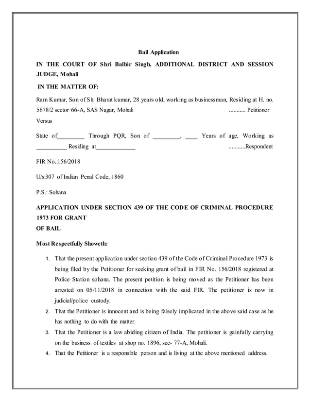 bail application | PDF