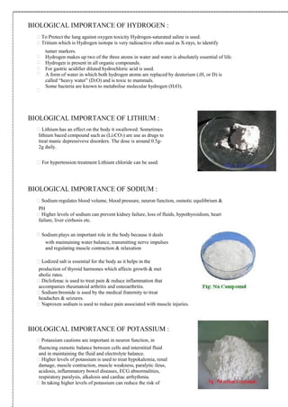 Biological importance of group I A & group II A Elements | PDF