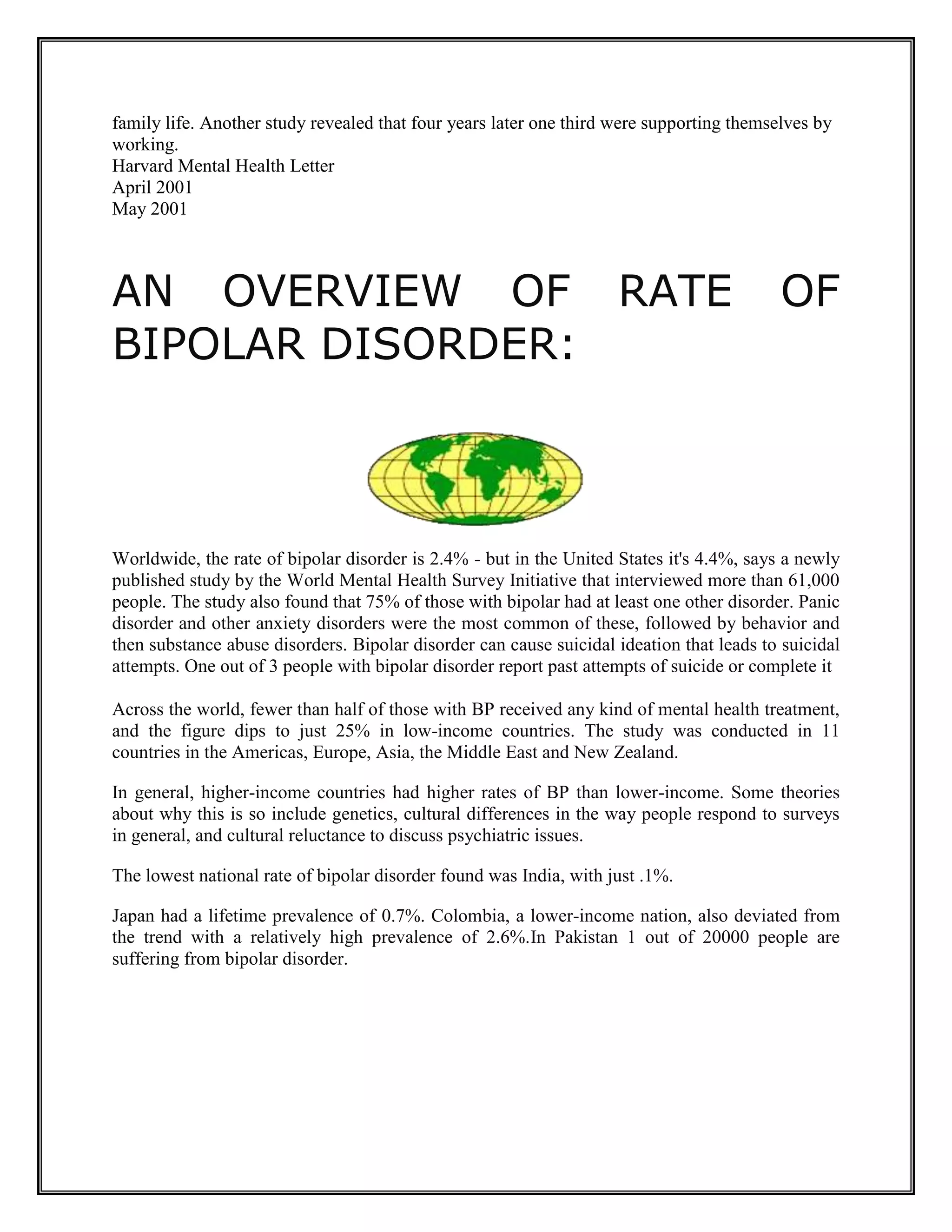 Assignment on bipolar disorder | DOCX