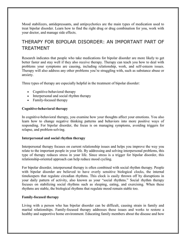 Assignment on bipolar disorder | PDF