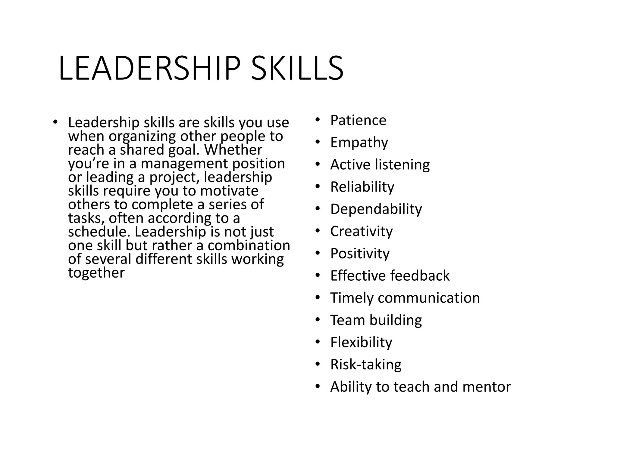 Business leadership skills | PPTX