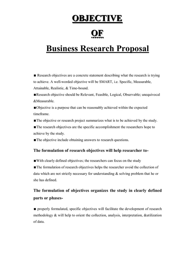 business research proposal | PDF