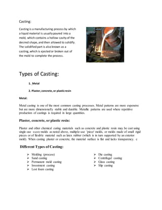 Assignment on casting | PDF