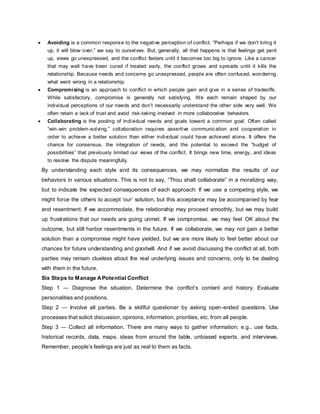 Assignment on conflict and negotiation | DOCX | Dating | Family and ...