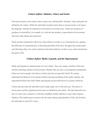 Assignment on culture | PDF