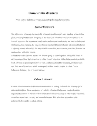 Assignment on culture | PDF