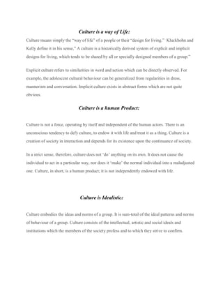 Assignment on culture | PDF
