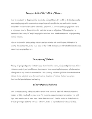 Assignment on culture | PDF
