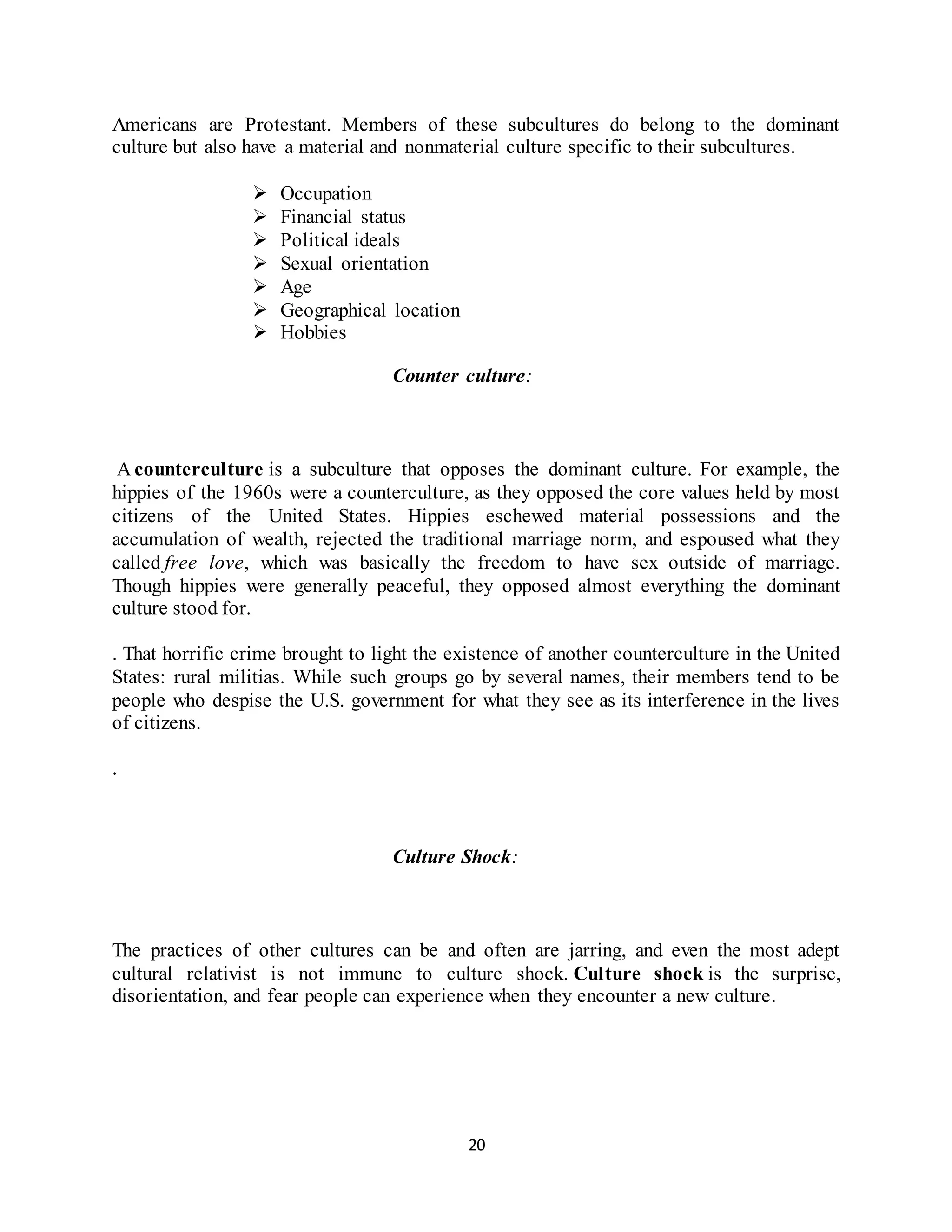 Assignment on culture | DOCX