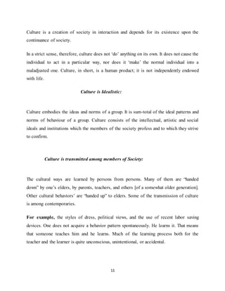 Assignment on culture | DOCX