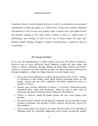 Assignment on culture | DOCX