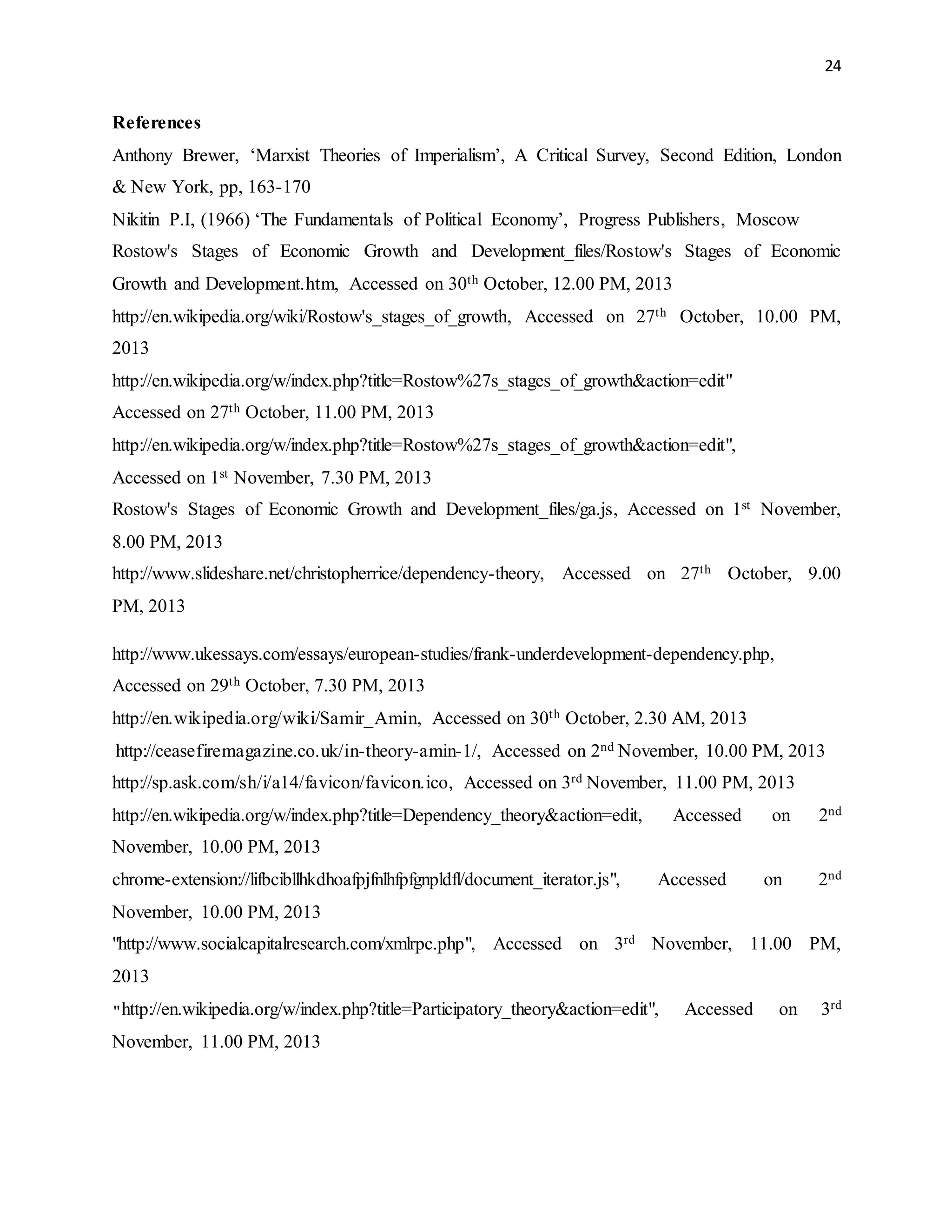 Assignment on development and undevelopment theory | DOCX