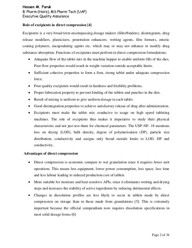 Direct Compressible Filler