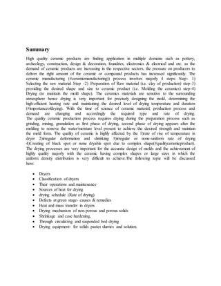 Assignment on dryers | DOCX