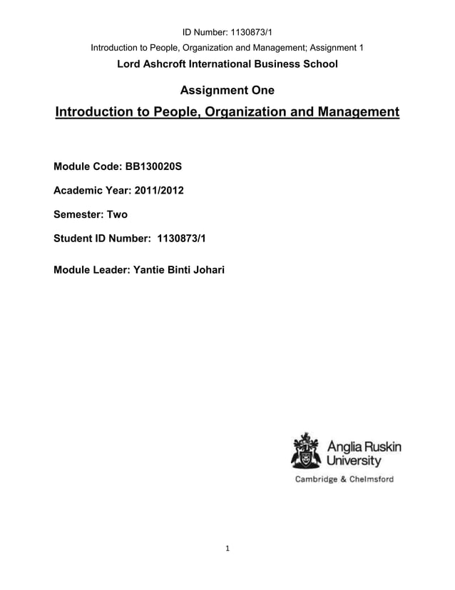 Assignment one ipom (2) | DOCX