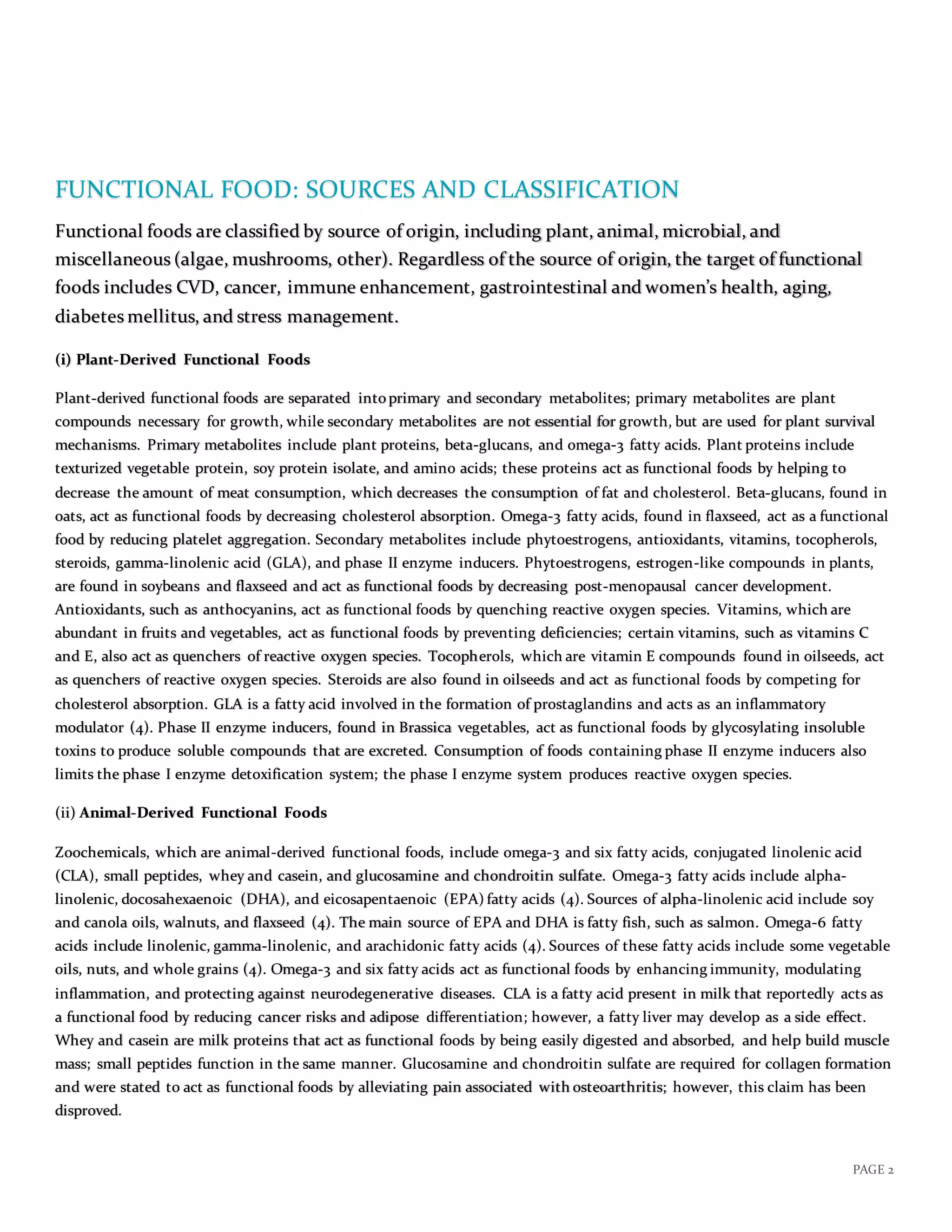 Functional food and Nutraceuticals | DOCX